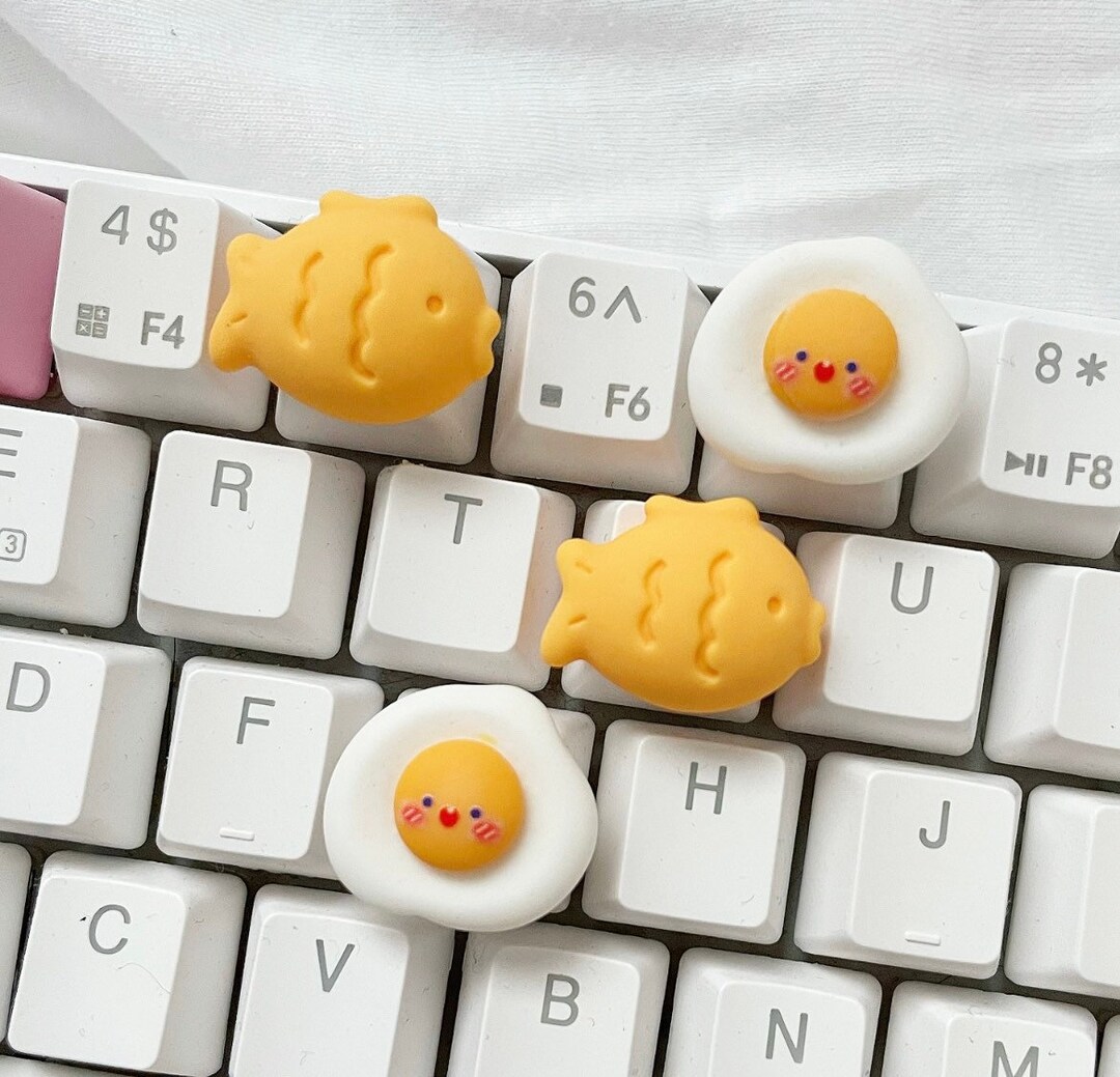 Egg and Fish Bread Keycap Kawaii Mechanical Keyboard Egg Fish Bread ...