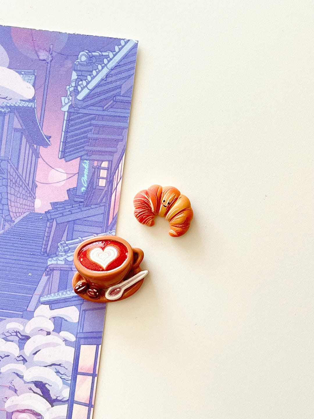 Coffee and Croissant Magnets | Food Magnet | Breakfast Magnet | 3D ...