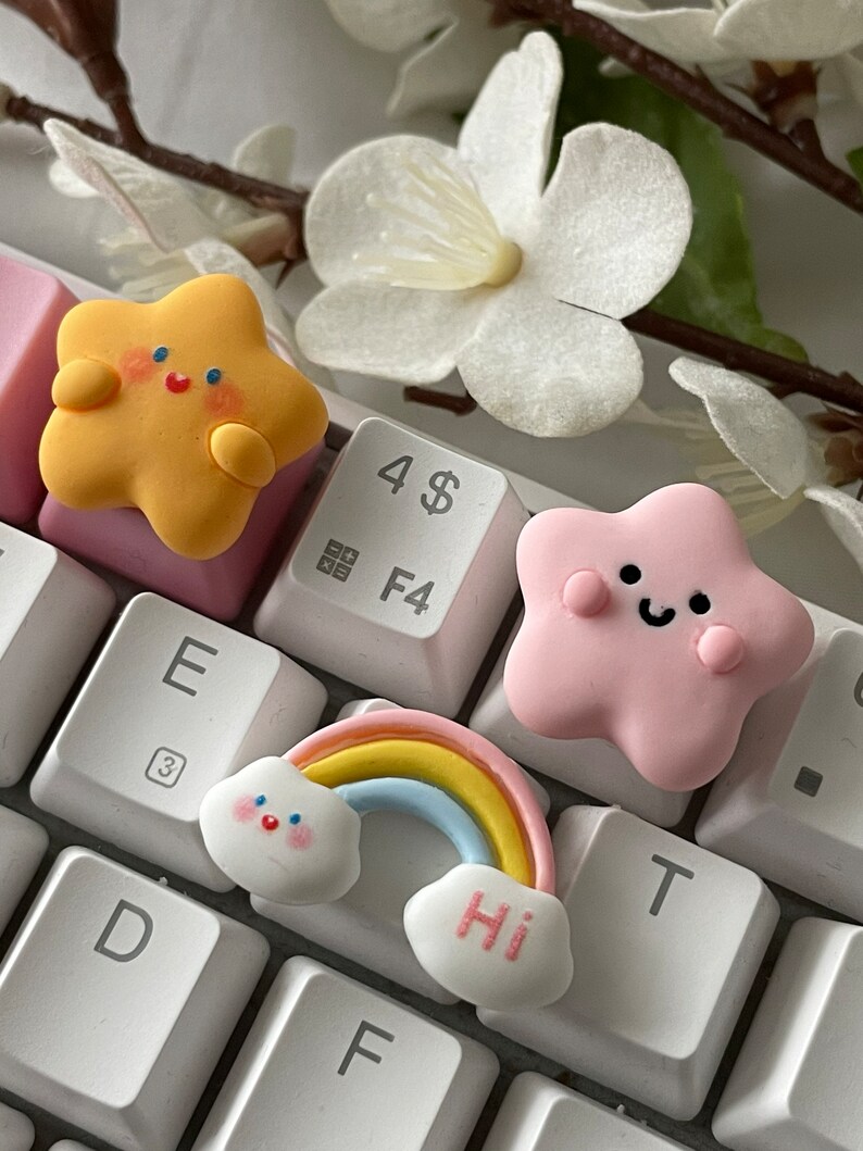 Star Keycap Kawaii Mechanical Keyboard Rainbow Keycap - Etsy