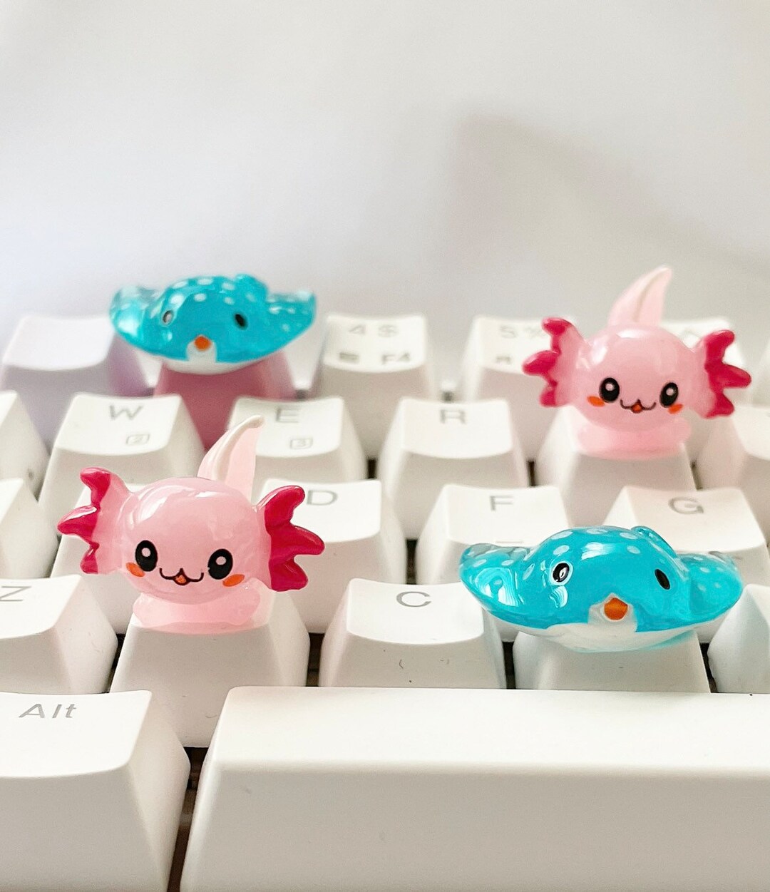 Sea Creature Keycap | Kawaii | Mechanical Keyboard | Axolotls Keycap ...