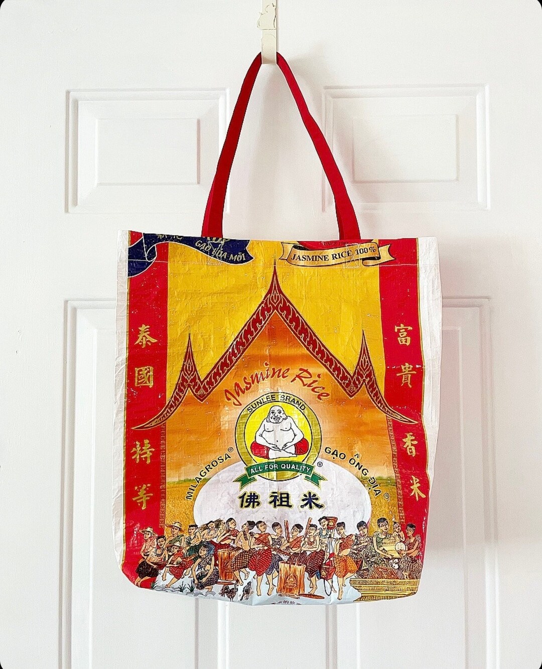 Rice Tote Bag Jasmine Rice Bag Reusable Tote Bag Buddha Rice Tote Bag ...