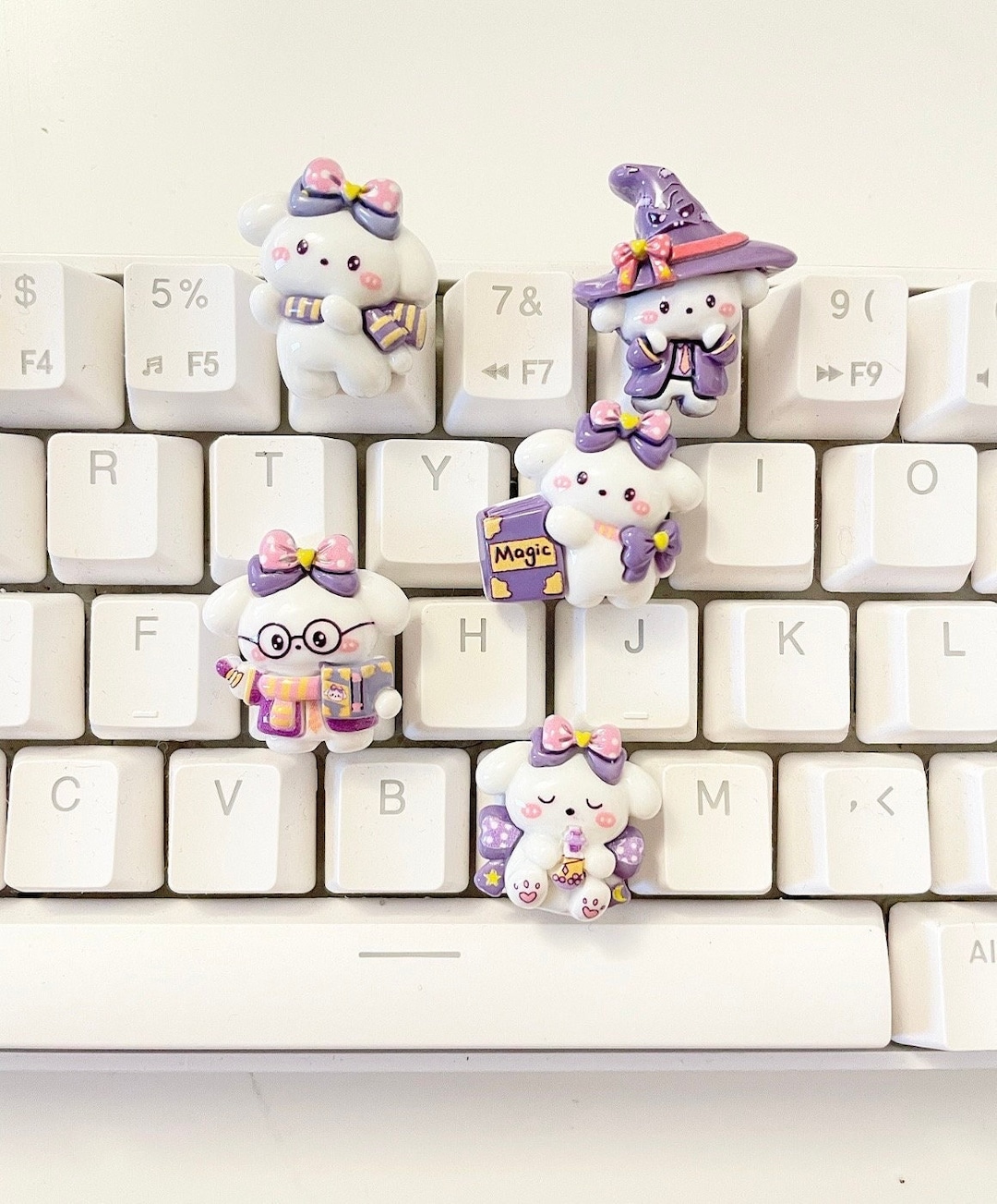 3D Kawaii Dog Keycaps | Cartoon Dog Keycaps | Magic Dog Keycaps | Witch ...