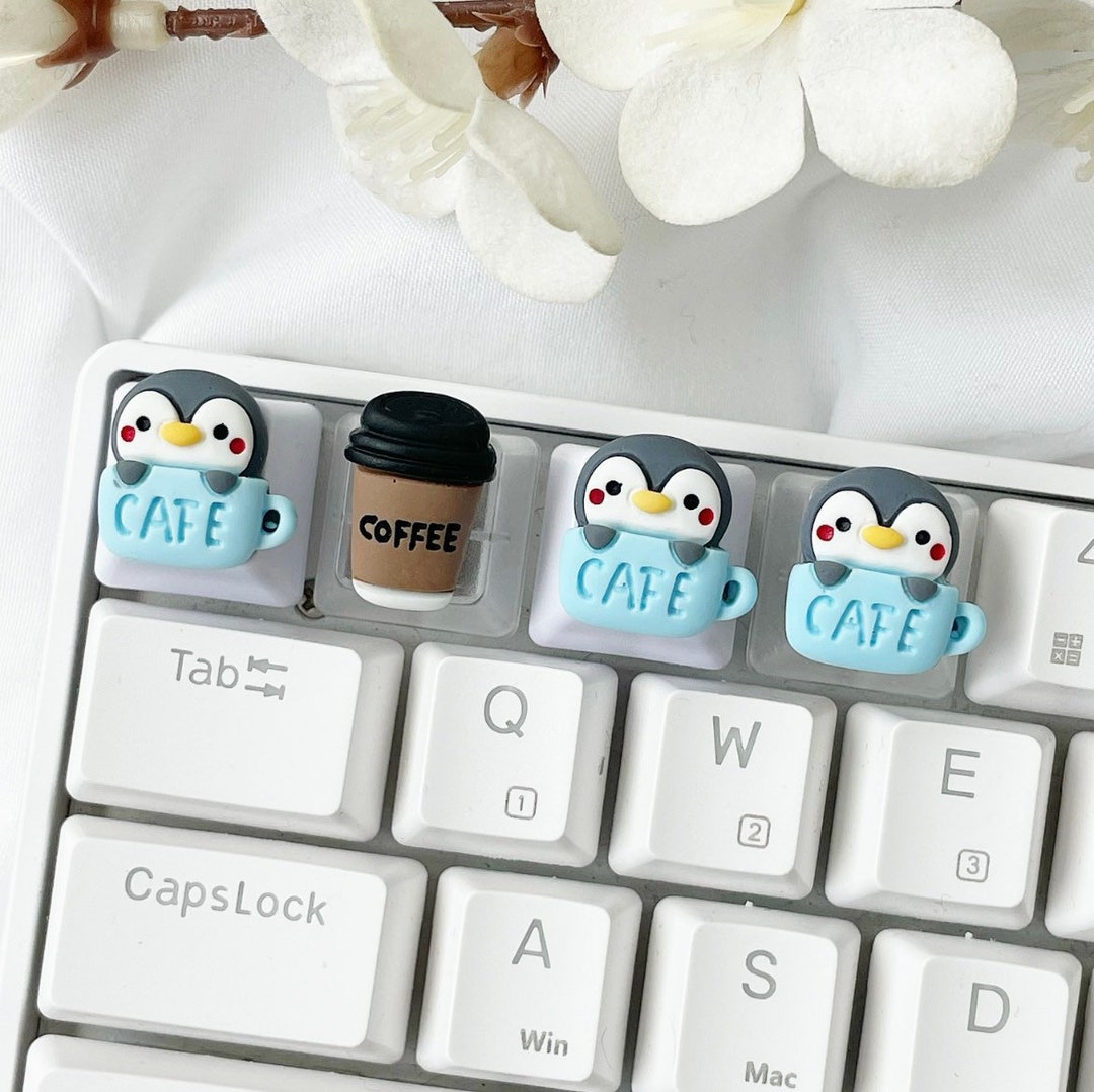 3D Coffee Keycap | but First, Coffee | Mechanical Keyboard | Penguin ...