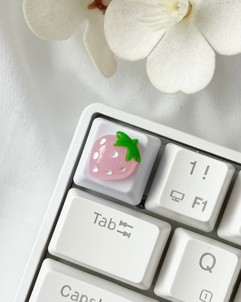 3D Strawberry Keycap Kawaii Mechanical Keyboard Pink - Etsy