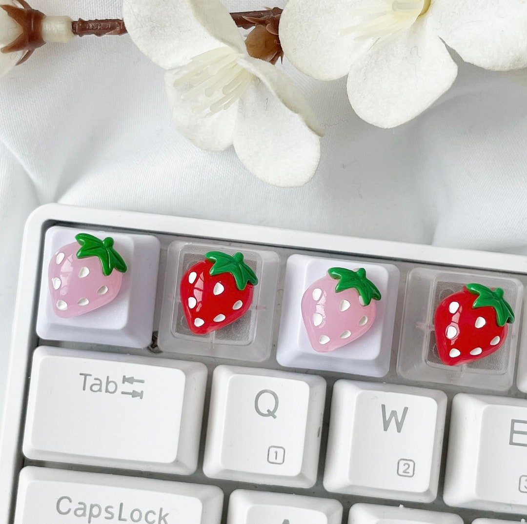 3D Strawberry Keycap | Kawaii | Mechanical Keyboard | Pink | Red - Etsy