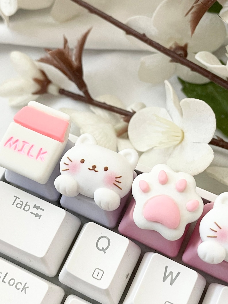 Kitty Bundle Keycap Kawaii Mechanical Keyboard Pink - Etsy