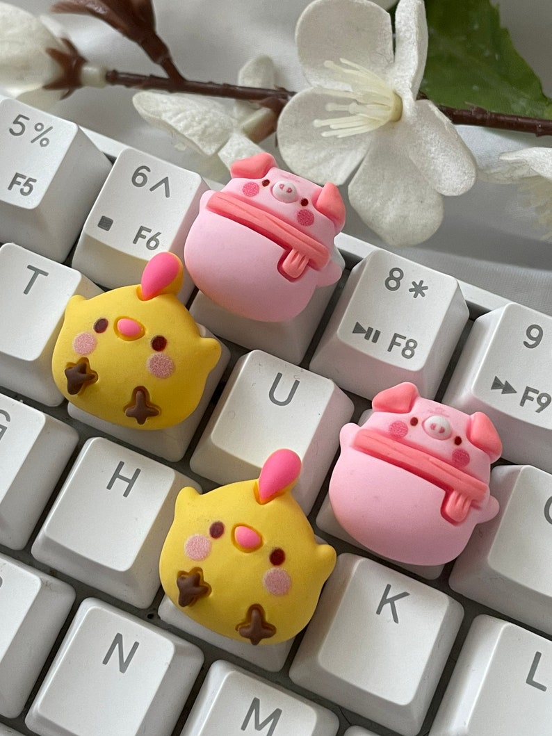 Pig and Chicken Keycap Kawaii Mechanical Keyboard Clear - Etsy