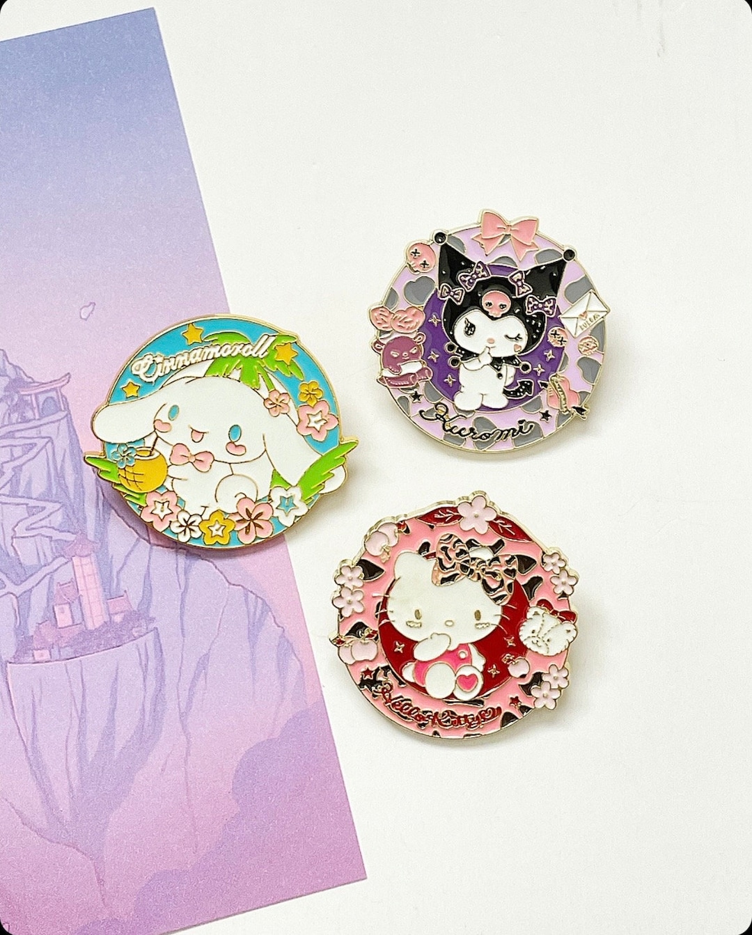 Kawaii Cute Cartoon Pins Dog Pin Cat Brooch Kawaii Brooch Bunny Pin ...