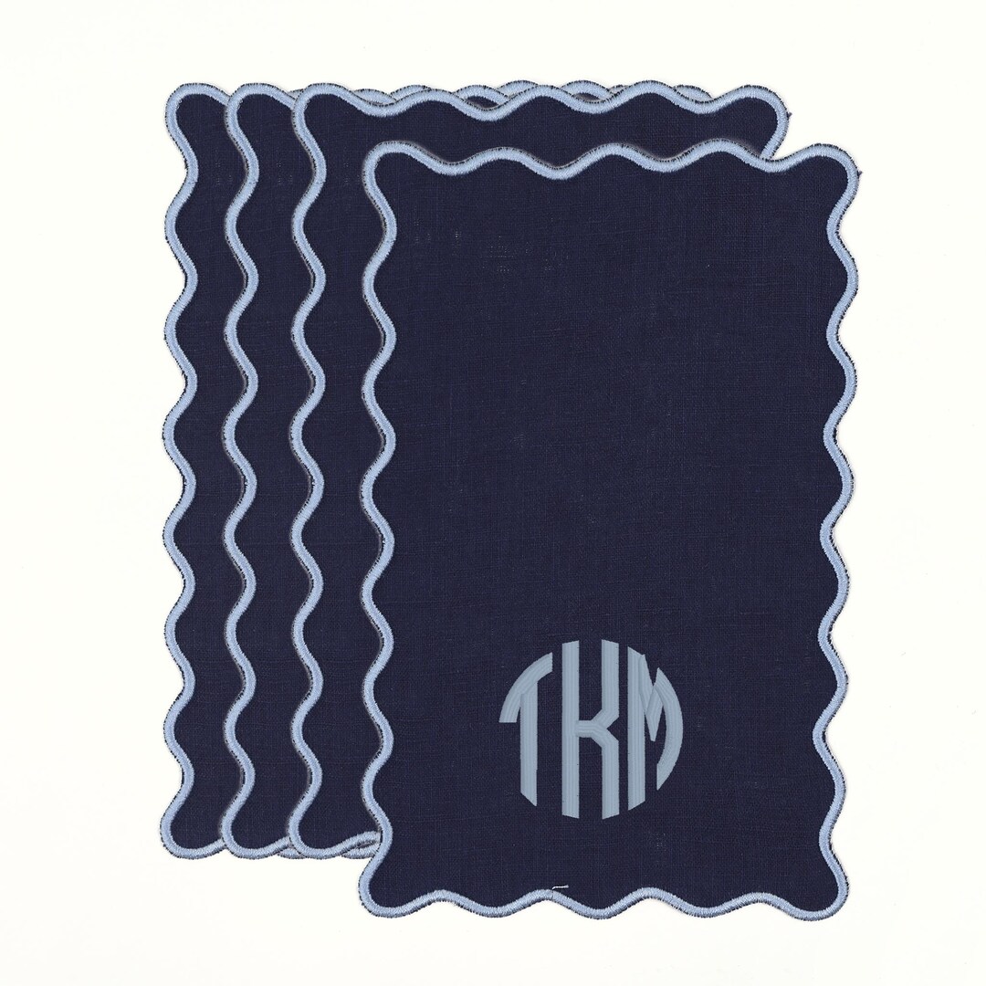 Personalized Navy Rectangle Cocktail Napkins, Custom Cocktail Napkins ...