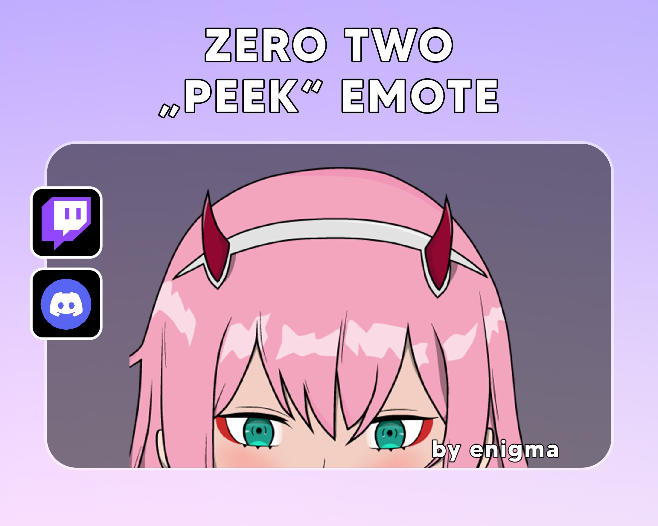Zero Two peek Emote for Twitch or Discord | Etsy