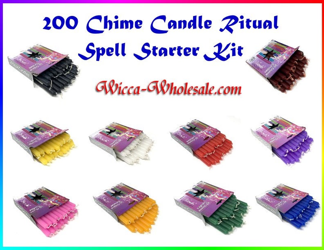 200 Assorted Colors Chime Starter Kit for Spell - Ritual Candles Mini 4 ...