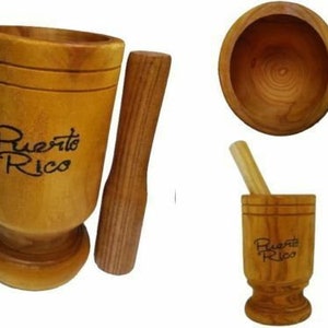 Puerto Rico Tall Wood Mortar & Pestle Pilon Madera Rican Mofongo - Etsy