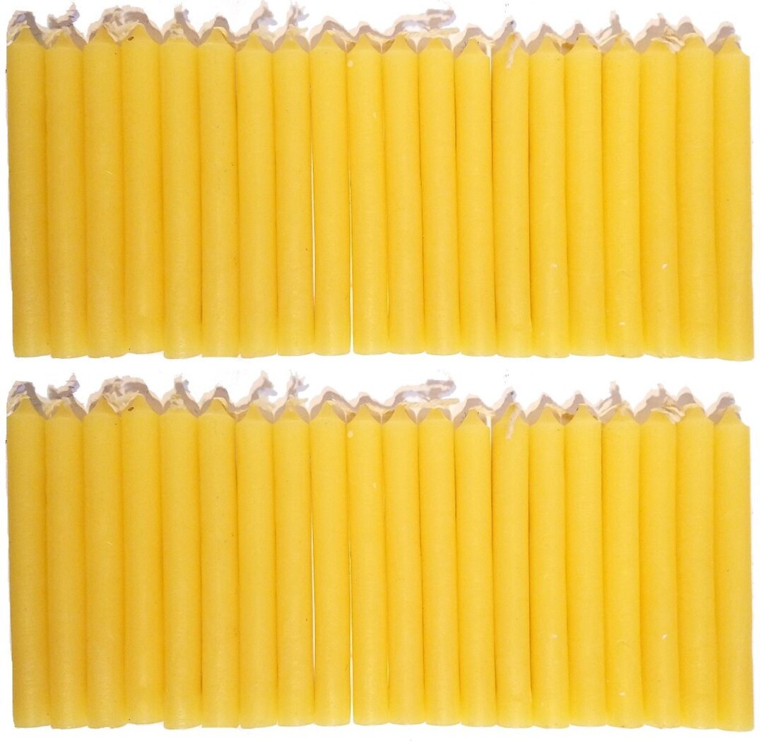 LOT OF 40 Yellow Colors Chime Spell Candles Mini 4" Pagan Wicca Altar ...