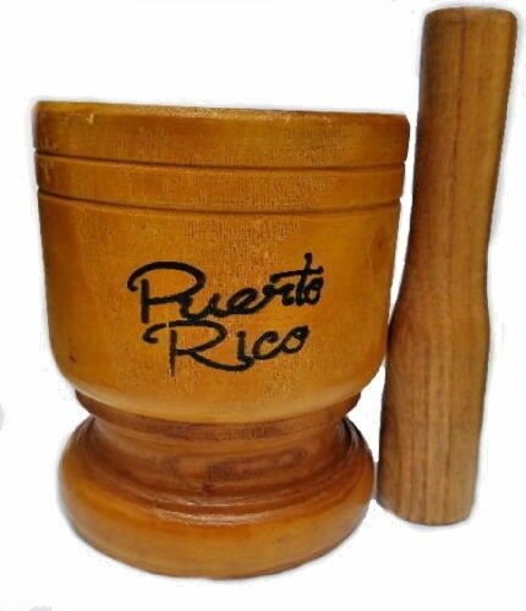 Puerto Rico Big Wood Mortar & Pestle Pilon Madera Rican Mofongo Boricua ...