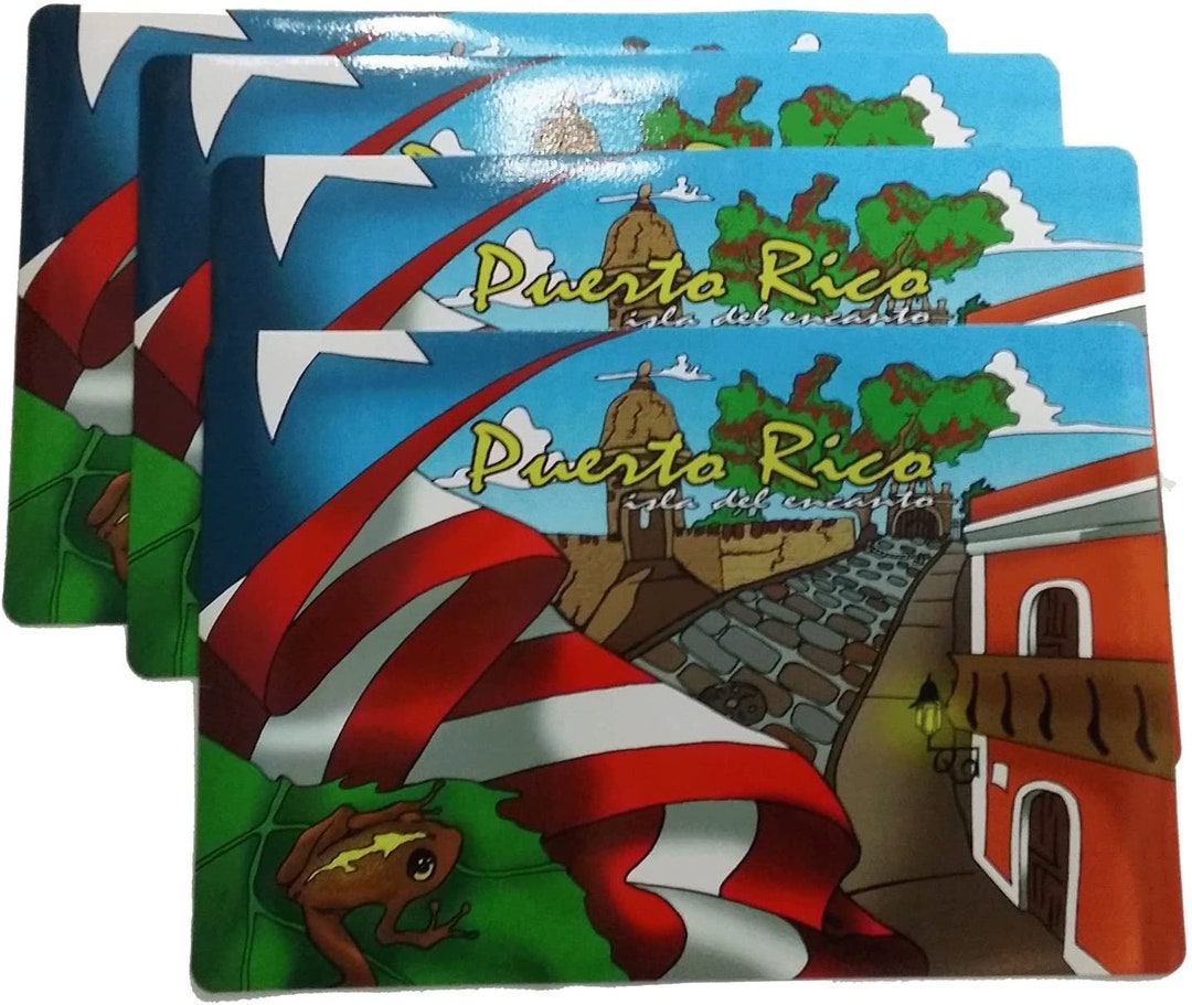 Set of 4 Puerto Rico Kitchen Dinning and Bar Placemat Set Flag Coqui ...