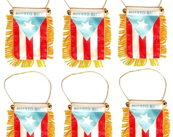 Lot of 6 Puerto Rico Flag Mini Banner Car Rican Souvenirs Wholesale ...