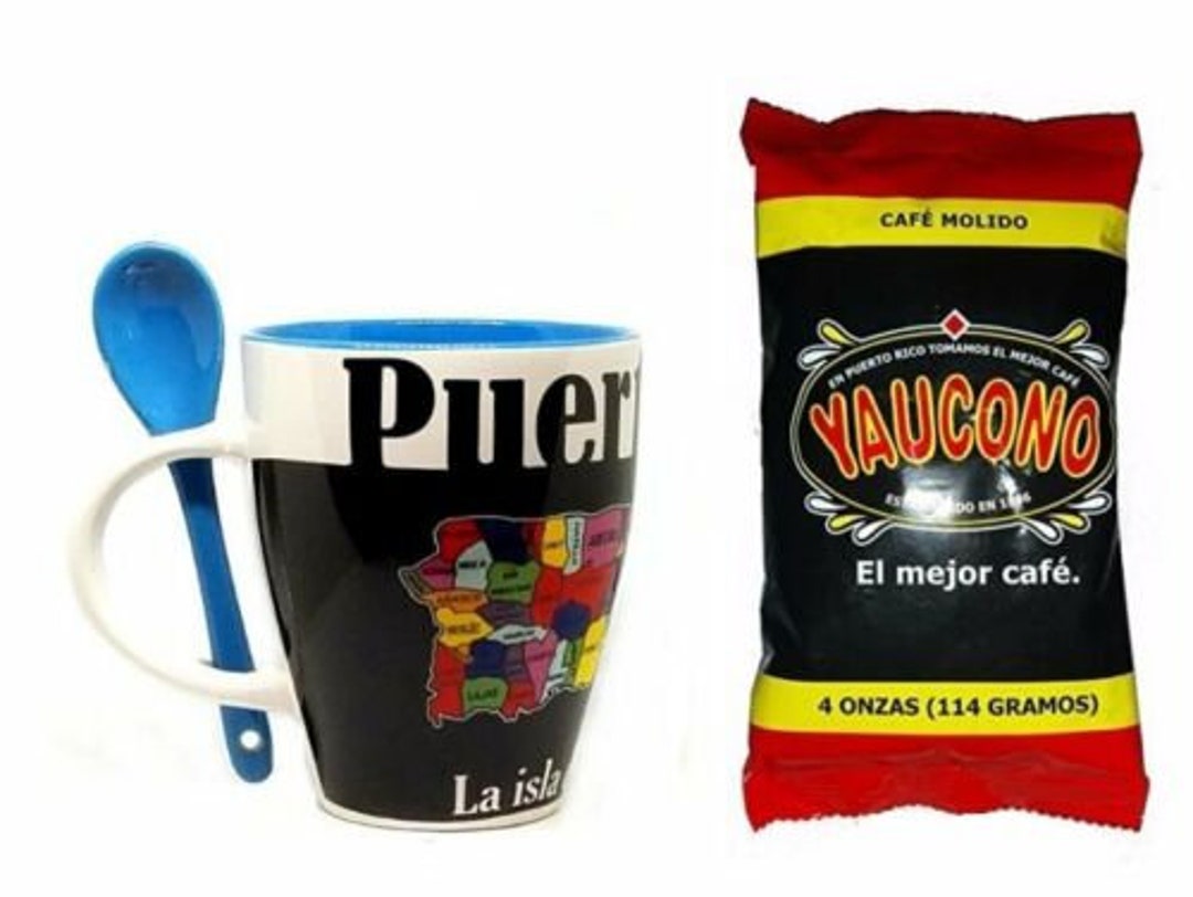 Puerto Rico Mug With Spoon : Municipalities ( Puerto Rican Coffee Cup ...