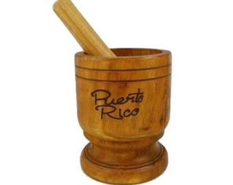 Puerto Rico Big Wood Mortar & Pestle Pilon Madera Rican - Etsy