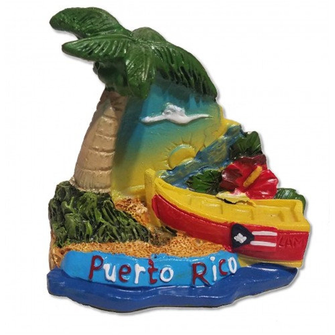 Puerto Rico Small Home Decorative Souvenirs Palm & Boat Figures Rican ...