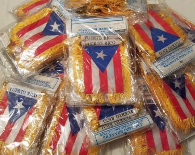 Lot of 6 Puerto Rico Flag Mini Banner Car Rican Souvenirs Wholesale ...