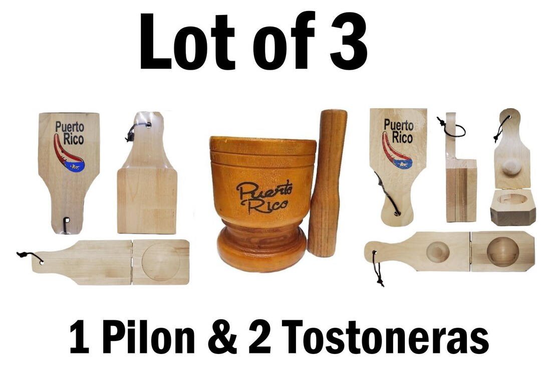 Lot of Big Pilon With 2 Tostoneras One Regular and One Stuffed for ...