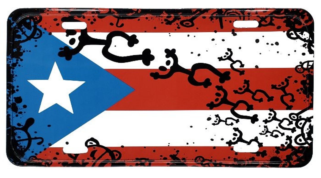 Puerto Rico Flag 6x12 Aluminum License Plate Tag Tablilla 2 Rican ...
