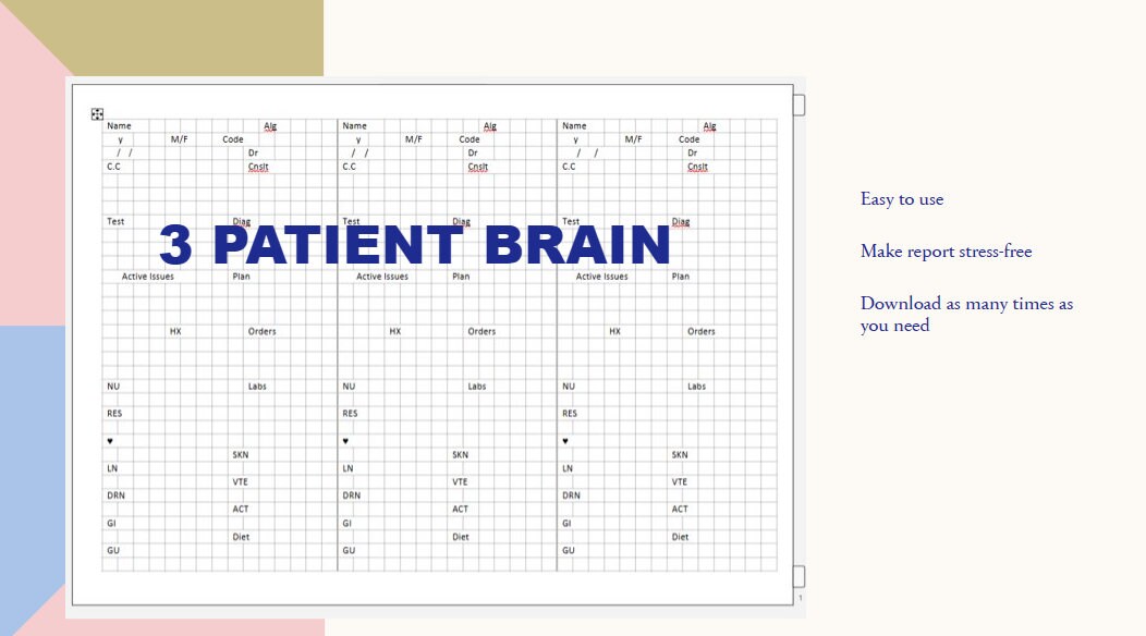 3 Patient Nursing Brain - Etsy