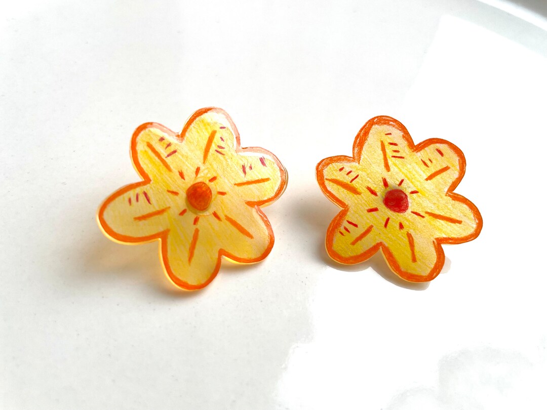 Yellow Flowers Pins, Cute Little Pin, Yellow Pin Badge, Flower Lover ...