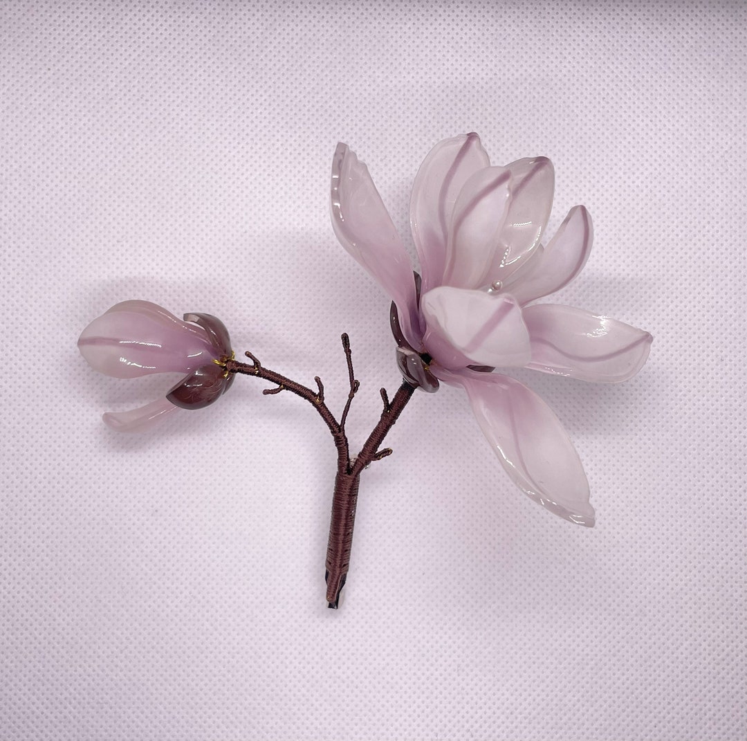 Broches fleur magnolia faites main pour femme, grande broche de ...