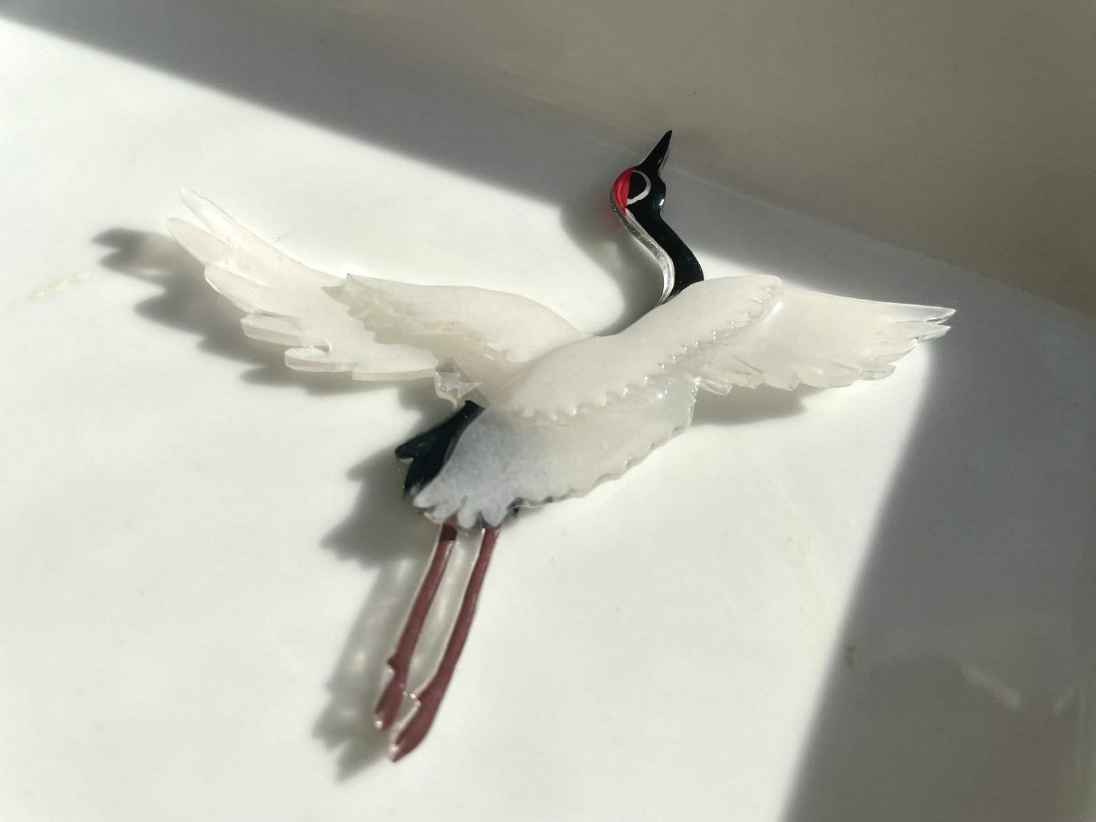 White Crane Brooch, White Crane Pins, Gift for Her, Pin Brooch, Brooch ...