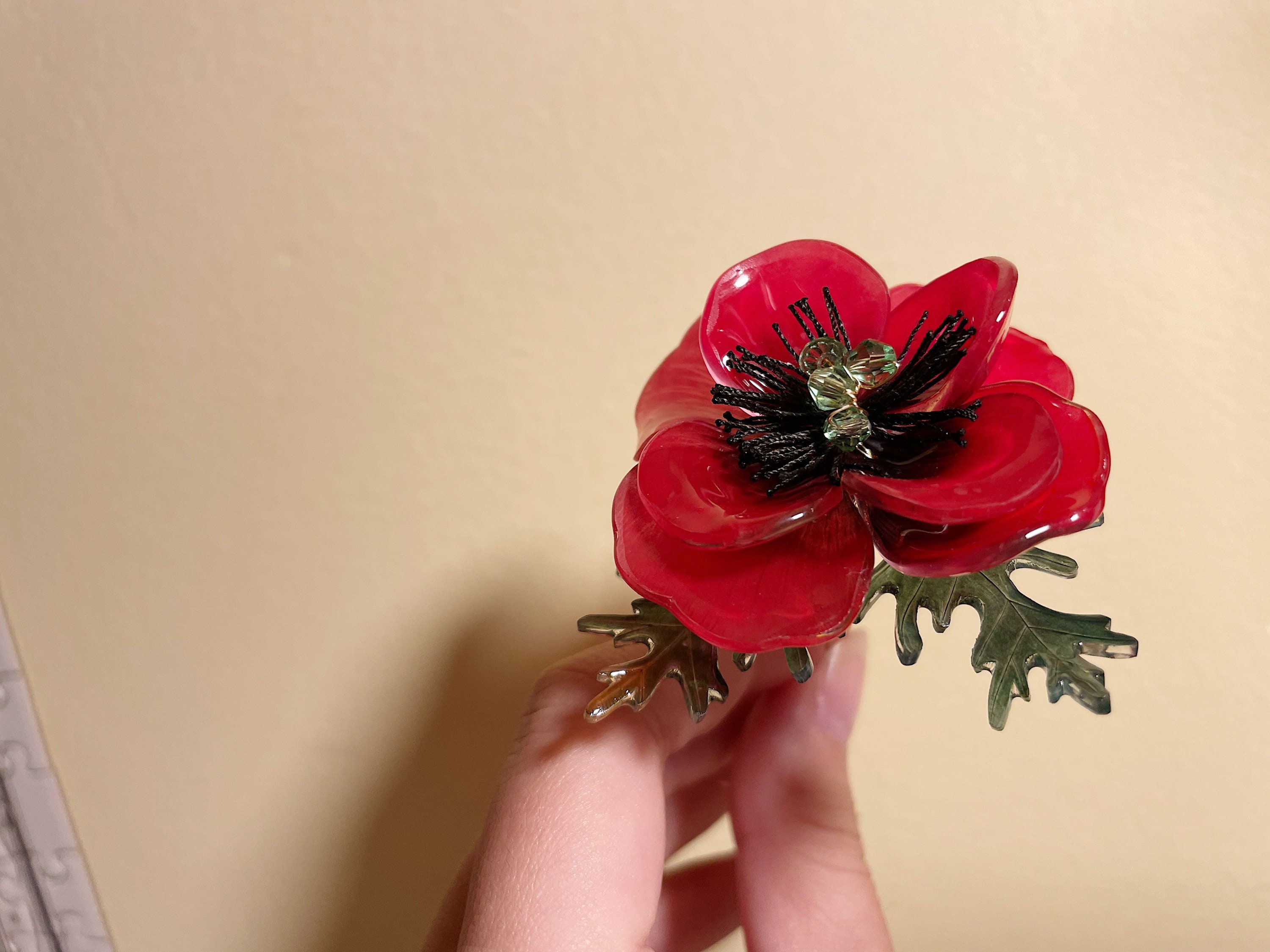 Broche fleur de pavot, broche fleur rouge, broche florale, RIP, broche ...
