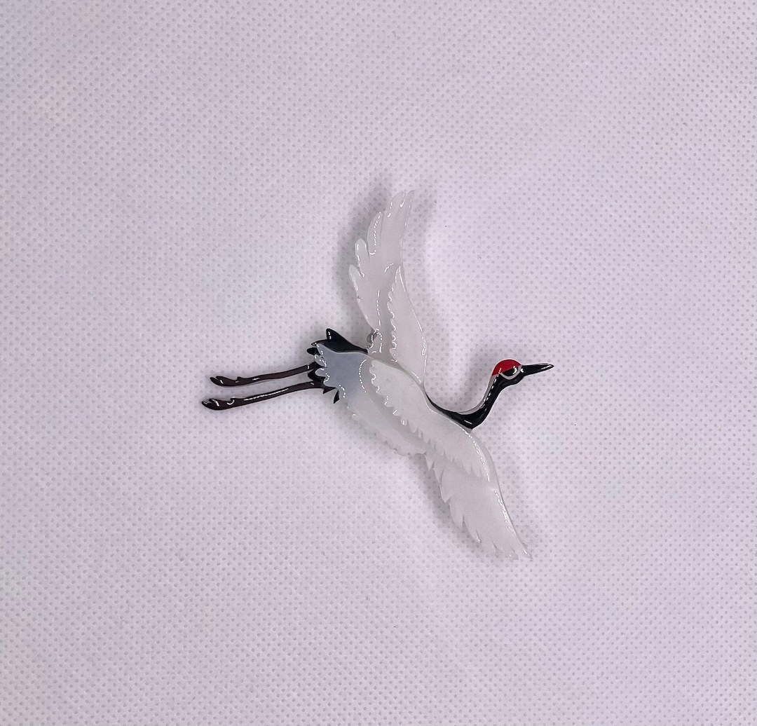 White Crane Brooch, White Crane Pins, Gift for Her, Pin Brooch, Brooch ...