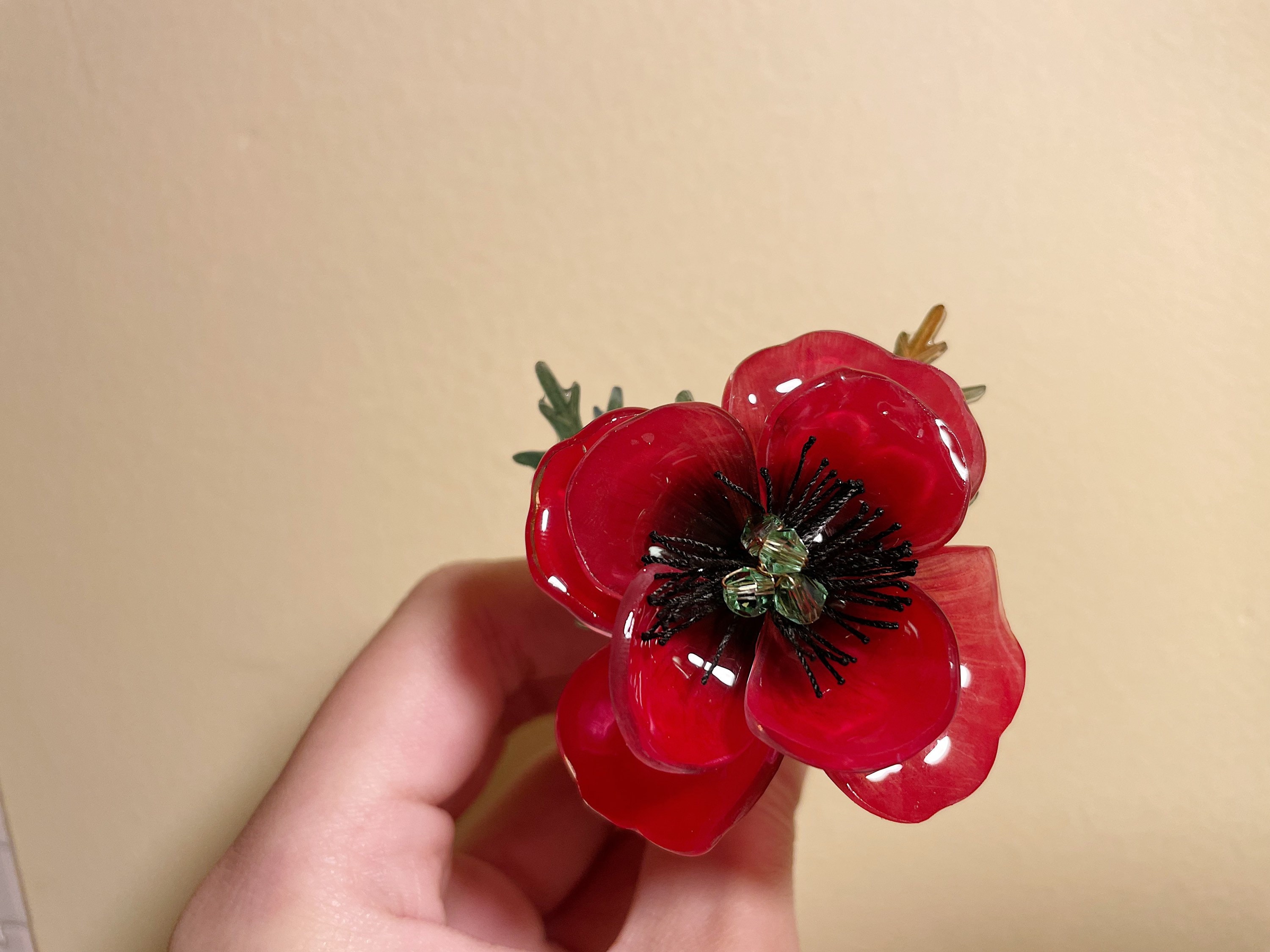 Broche fleur de pavot, broche fleur rouge, broche florale, RIP, broche ...
