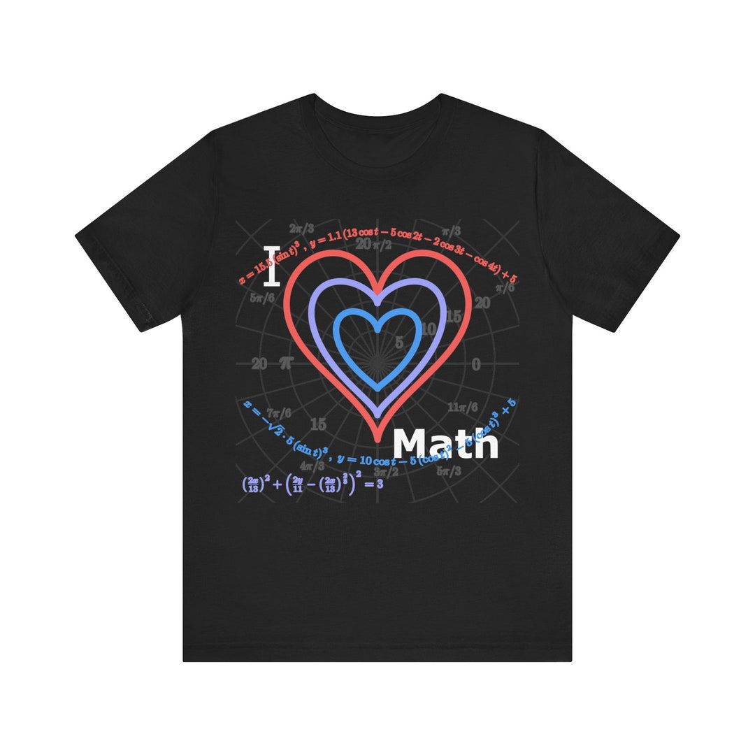 Math Hearts for Dark Background Unisex Jersey Short Sleeve Tee - Etsy