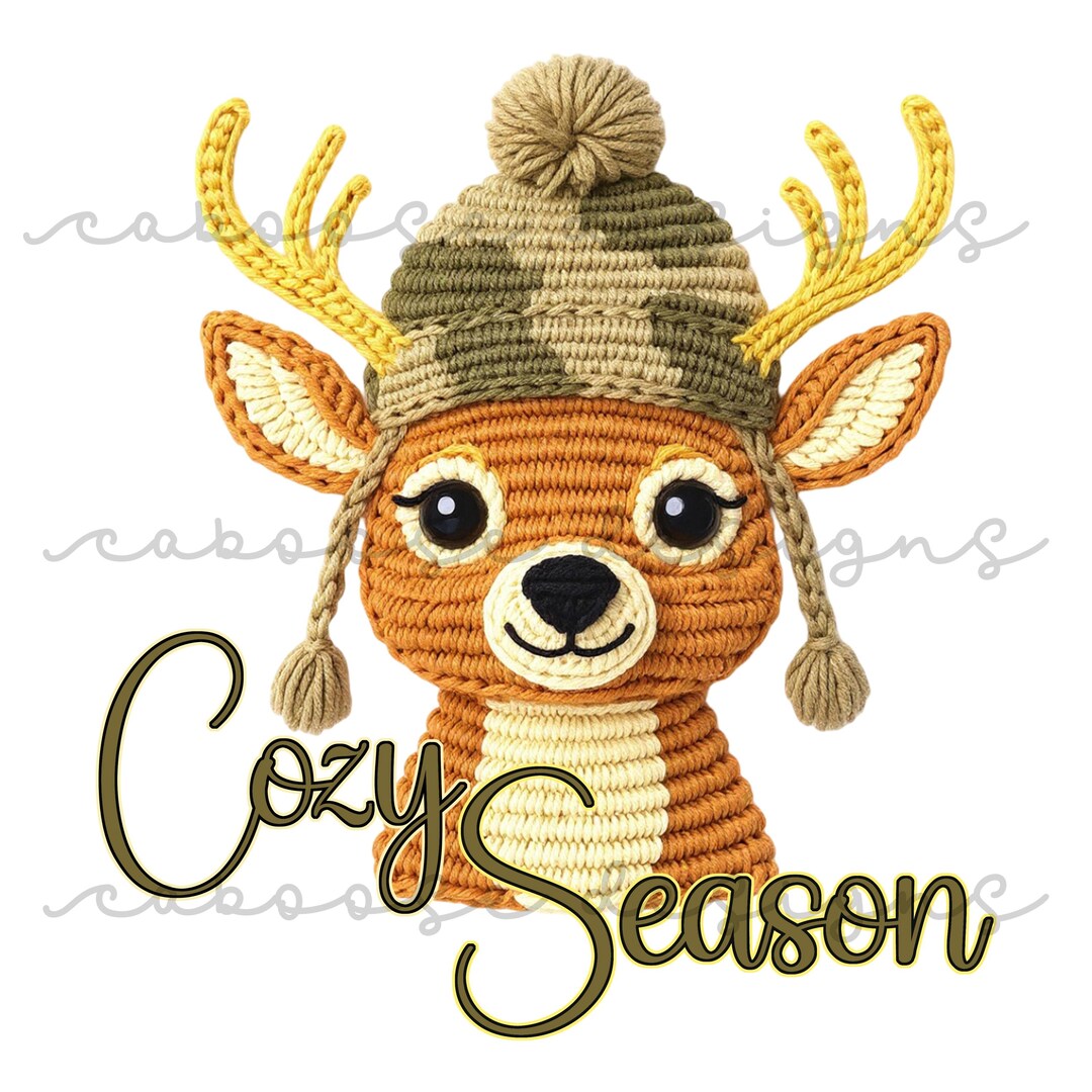 Cozy Season Deer Yarn Digital Design Png Jpg - Etsy