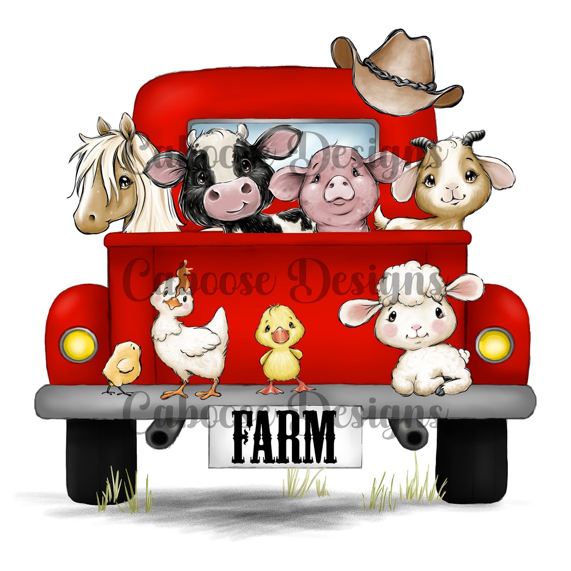 Farm Animal Truck Digital Design Png Jpeg - Etsy