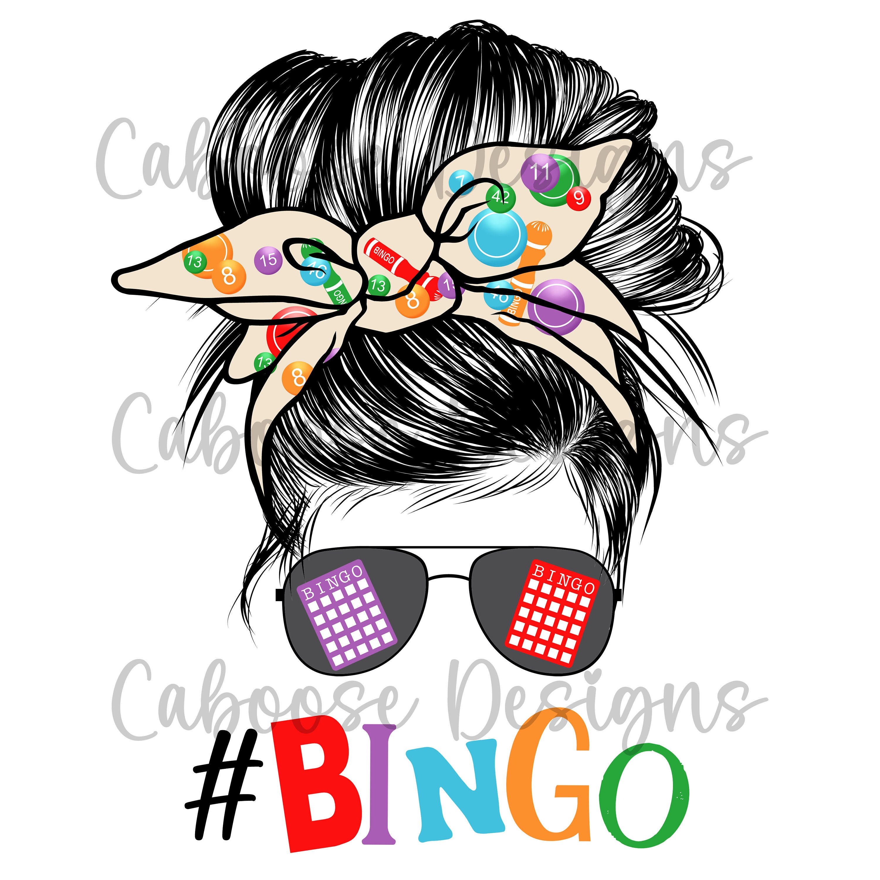 Bingo Messy Bun Digital Design Png Jpeg - Etsy