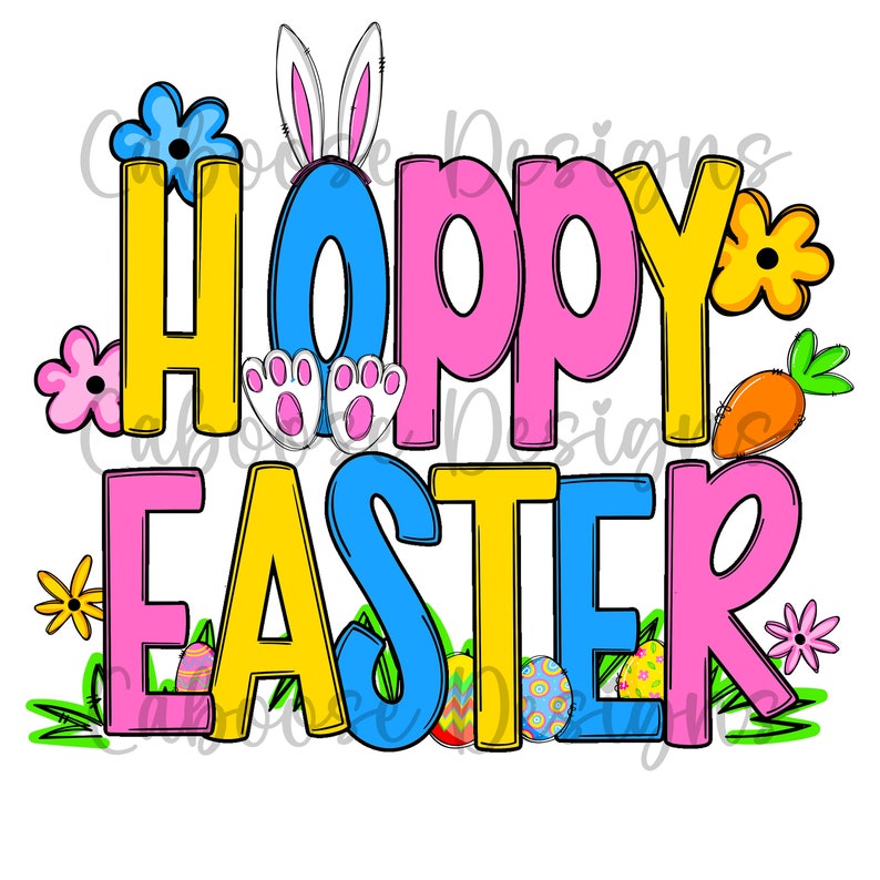 Hoppy Easter Digital Design Png Jpeg - Etsy