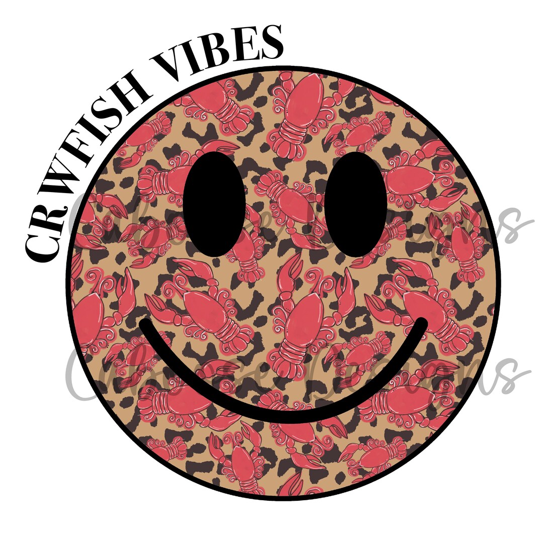 Crawfish Vibes Smiley Digital Design Png Jpeg - Etsy