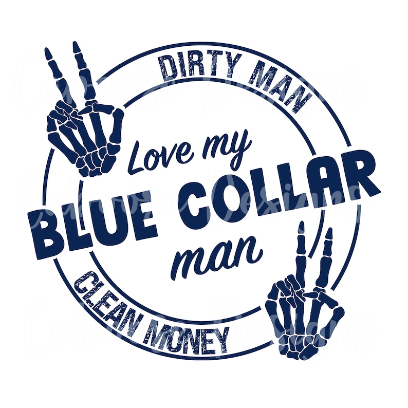 Blue Collar Man Digital Design Png Jpg - Etsy