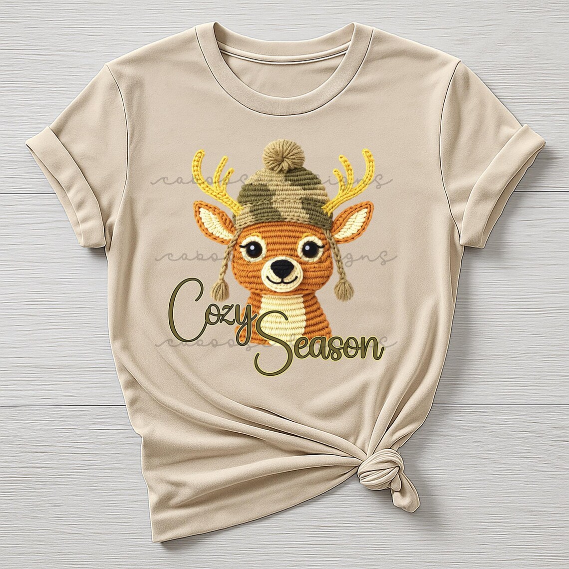 Cozy Season Deer Yarn Digital Design Png Jpg - Etsy