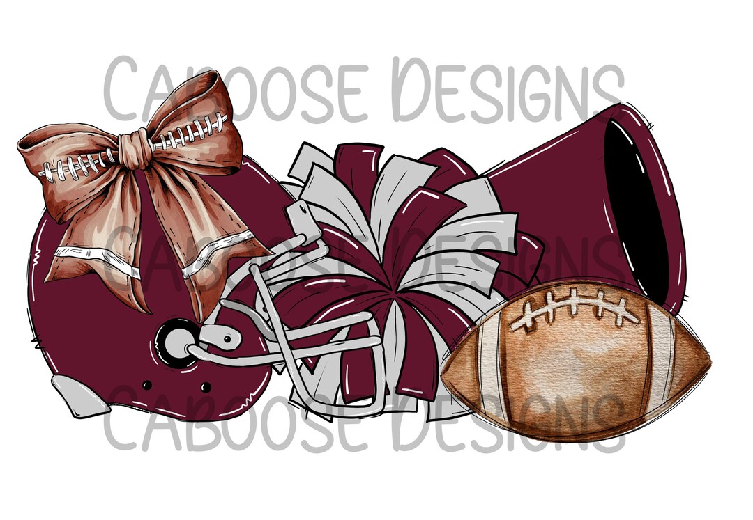 Maroon and Grey Football Digital Design Png Jpg - Etsy