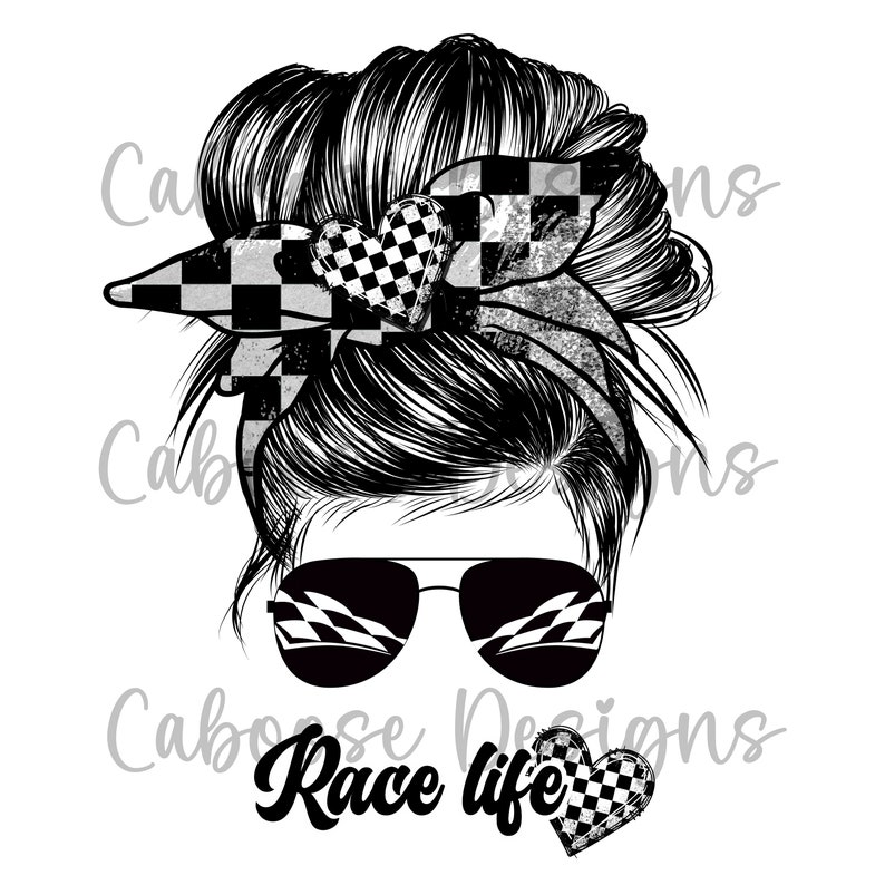 Race Messy Bun Digital Design Png Jpeg - Etsy