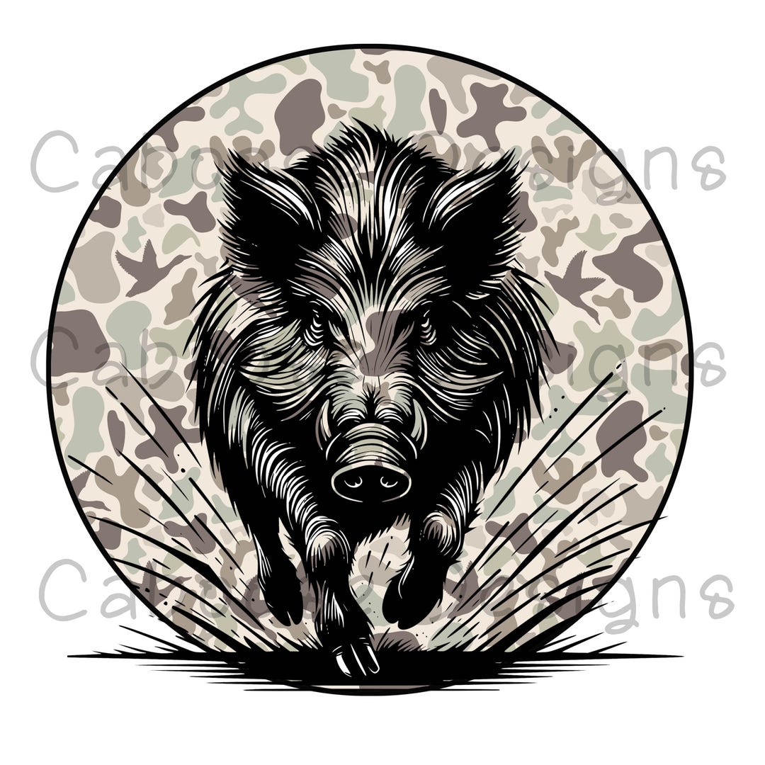 Hog With Camo Background Digital Design Png Jpg - Etsy