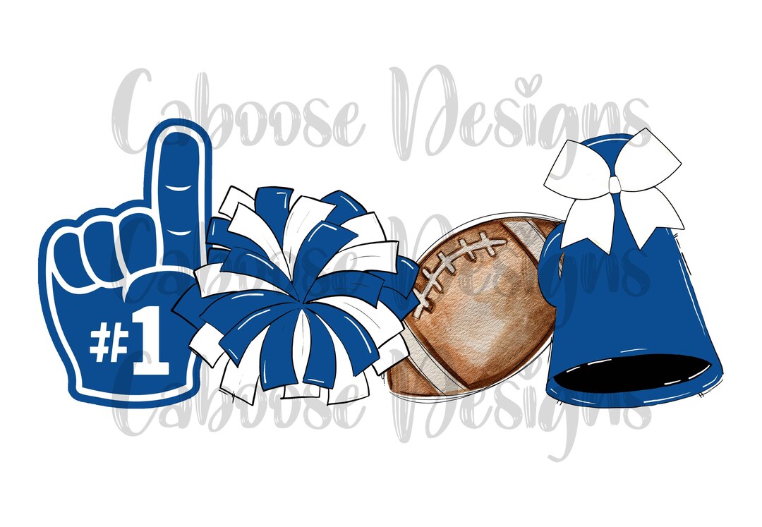 Blue and White Cheer Football Digital Design Png Jpg - Etsy