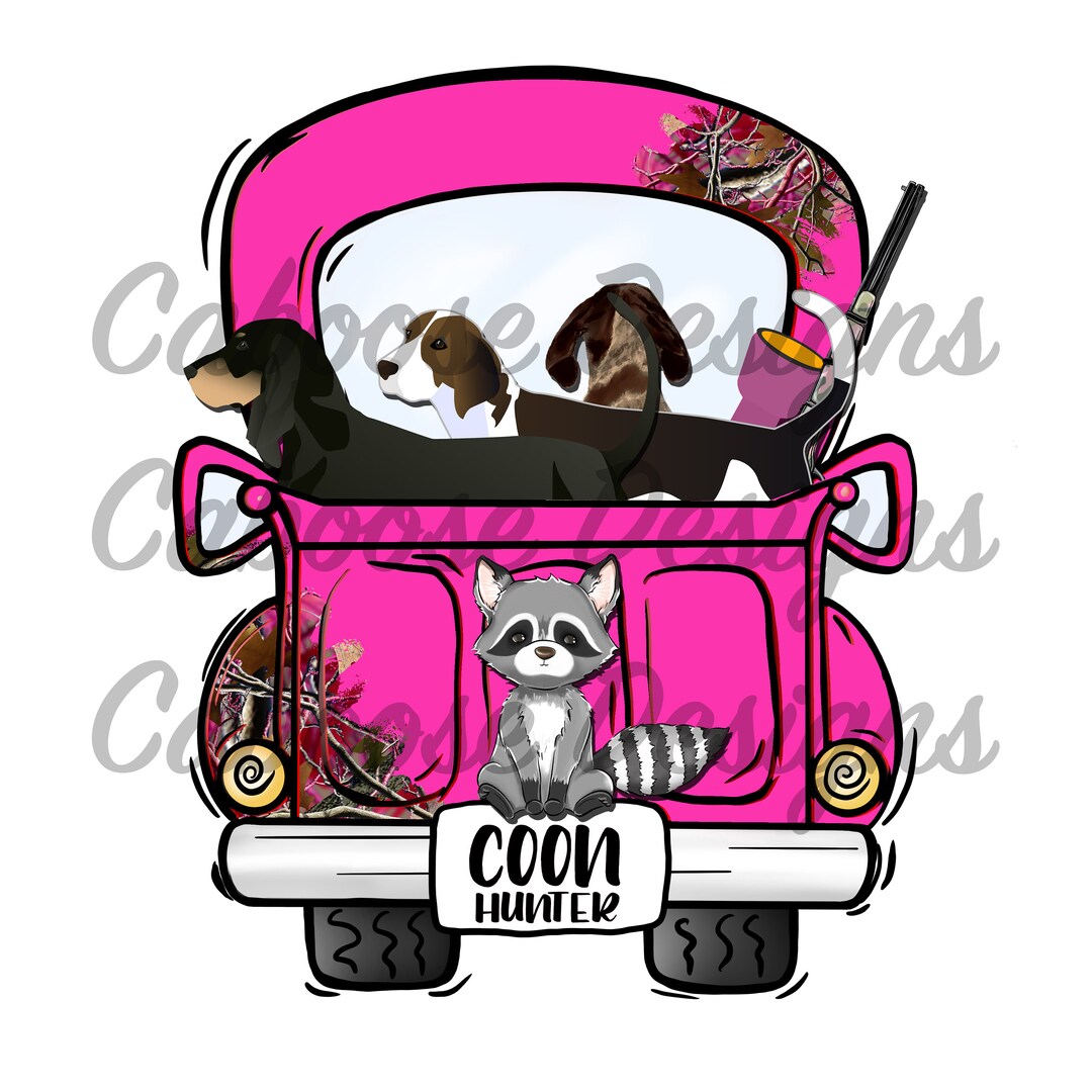 Coon Hunter Pink Camo Truck Digital Design Png Jpeg - Etsy