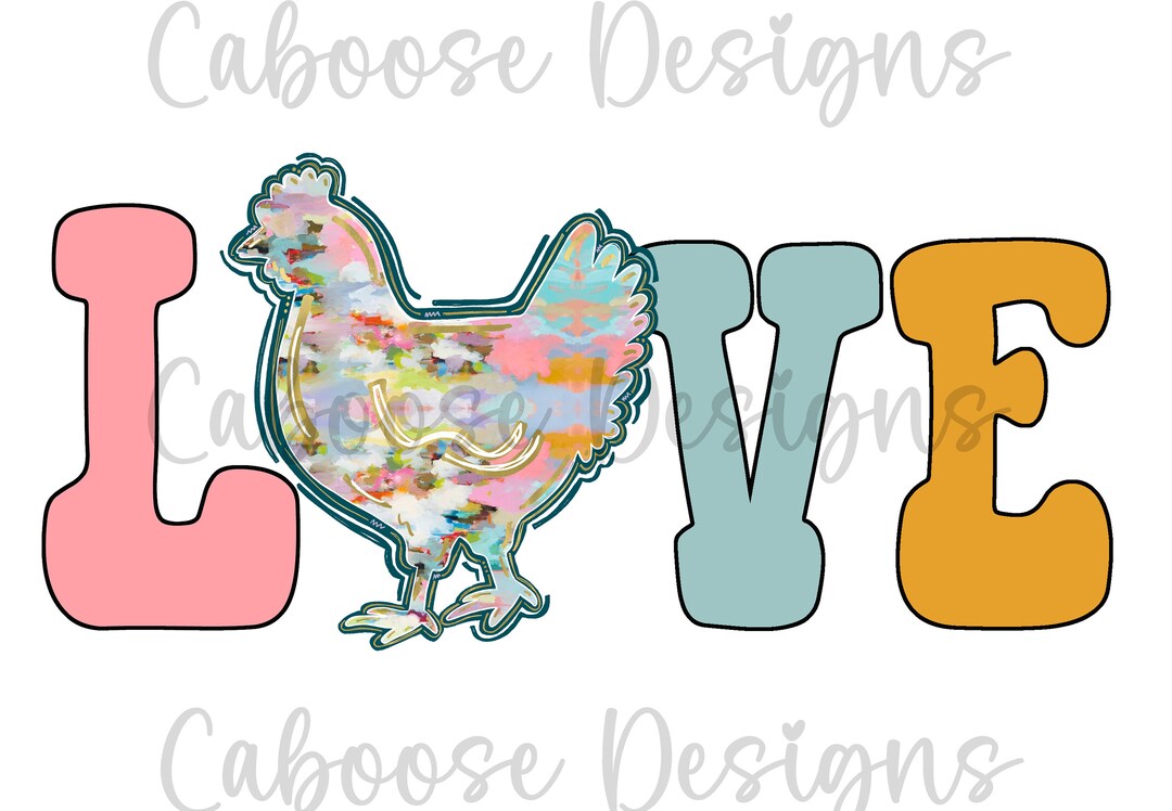Love Chickens Digital Design Png Jpg - Etsy