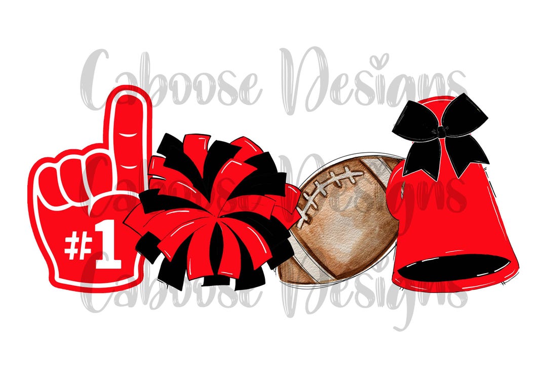 Red and Black Cheer Football Digital Design Png Jpg - Etsy