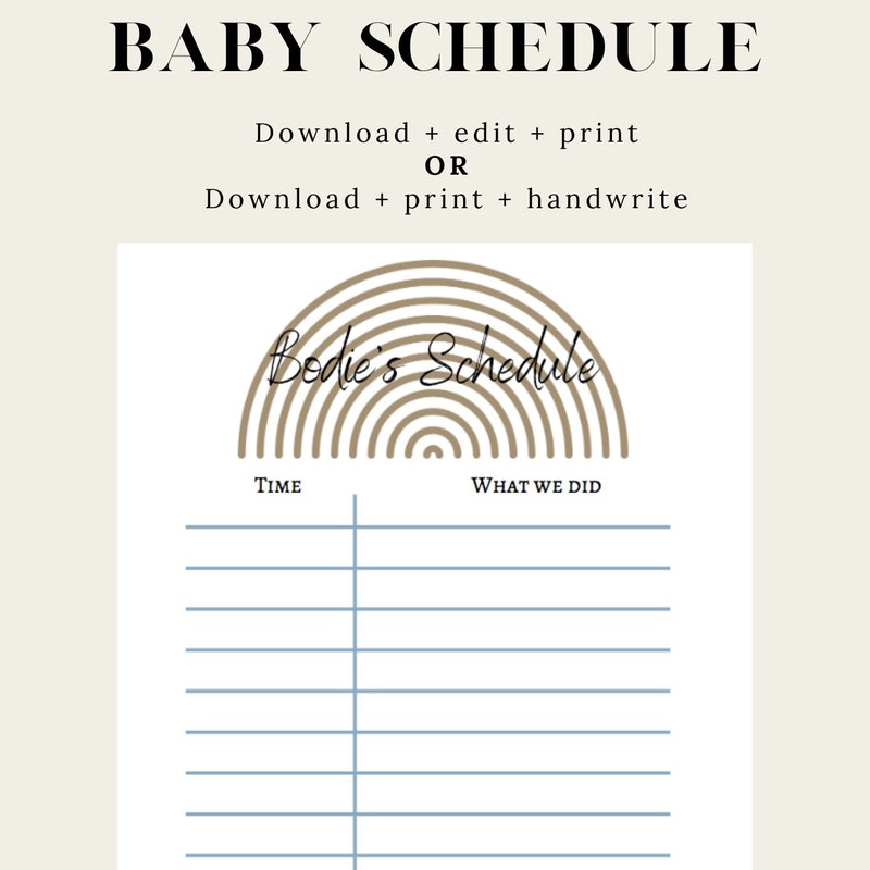 Baby Schedule - Etsy