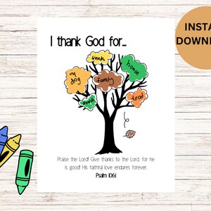 Gratitude Tree Craft, Sunday School Printable, Sunday School ...